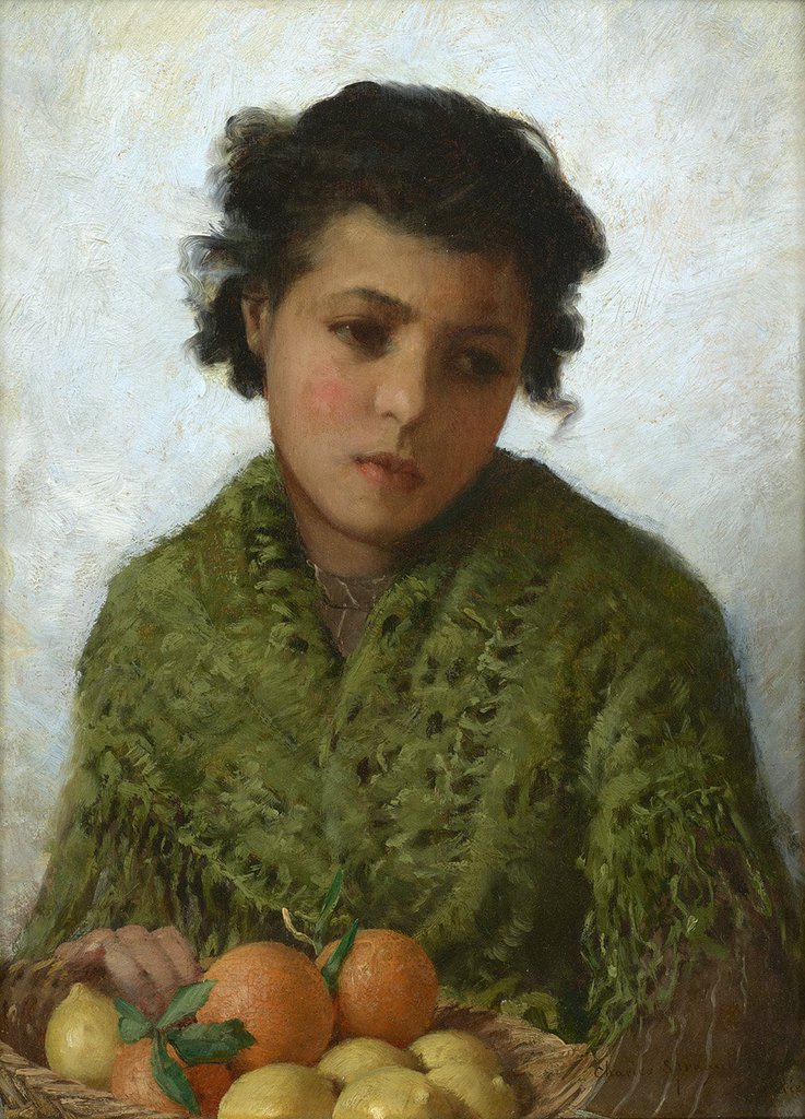 Young Girl Selling Oranges and Lemons - Questroyal Fine Art