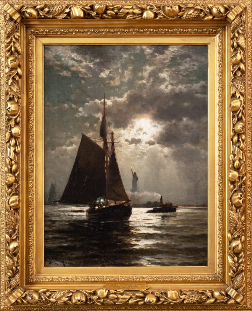 Nightfall Over New York Harbor - Questroyal Fine Art